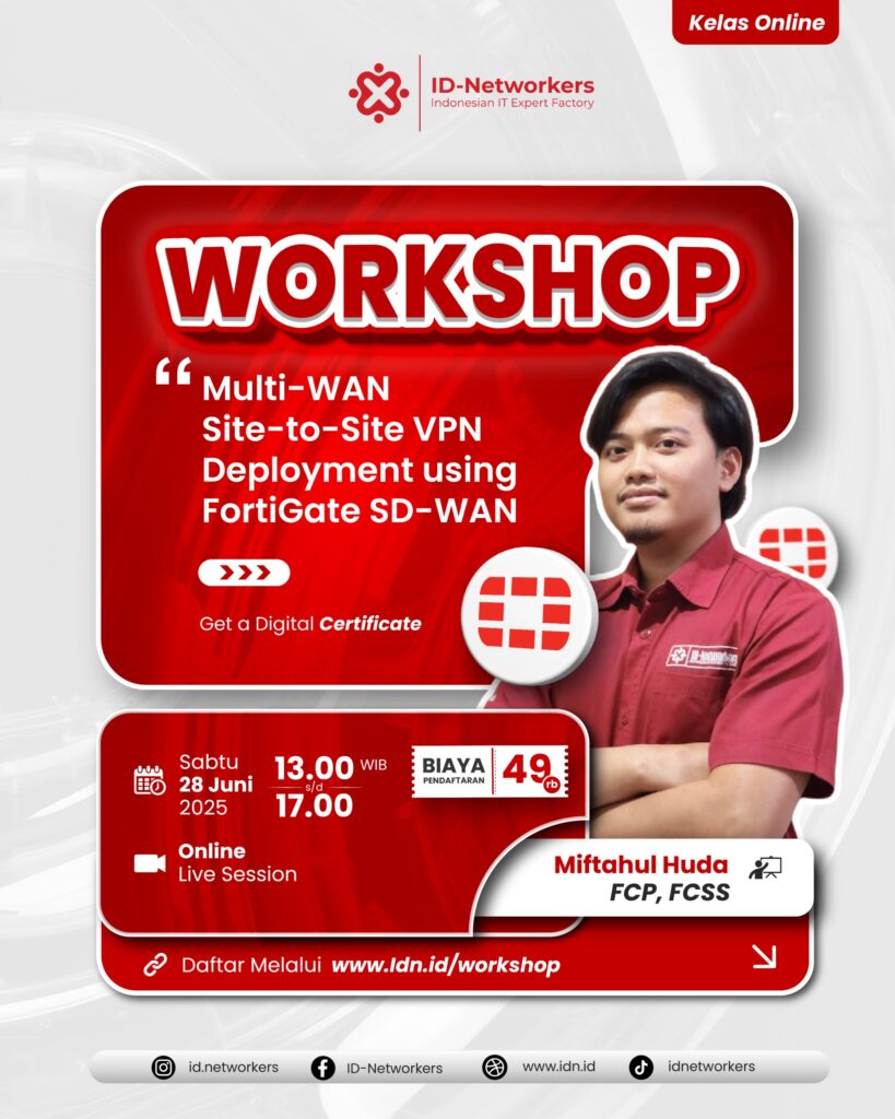 Multi-WAN Site-to-Site VPN Deployment using FortiGate SD-WAN (Online) - LMS ID-Networkers