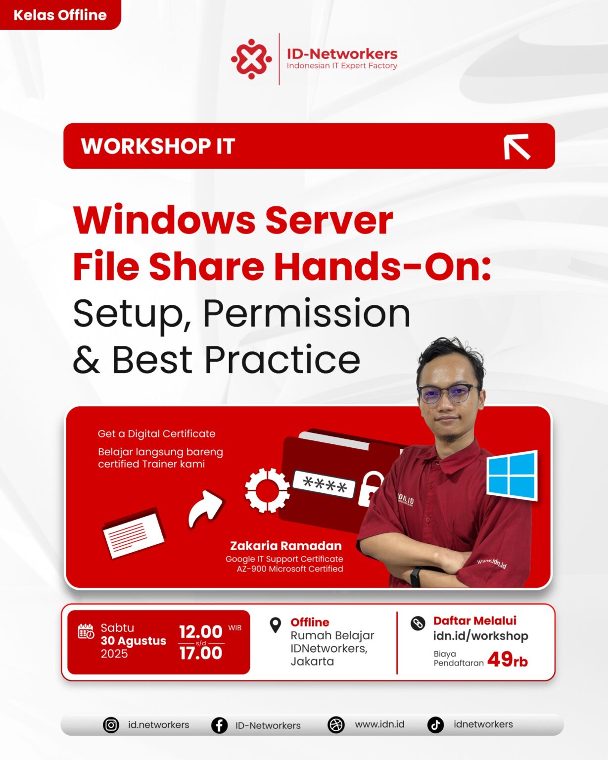Windows Server Hands-On: Setup, Permission & Best Practice (Offline) - LMS ID-Networkers